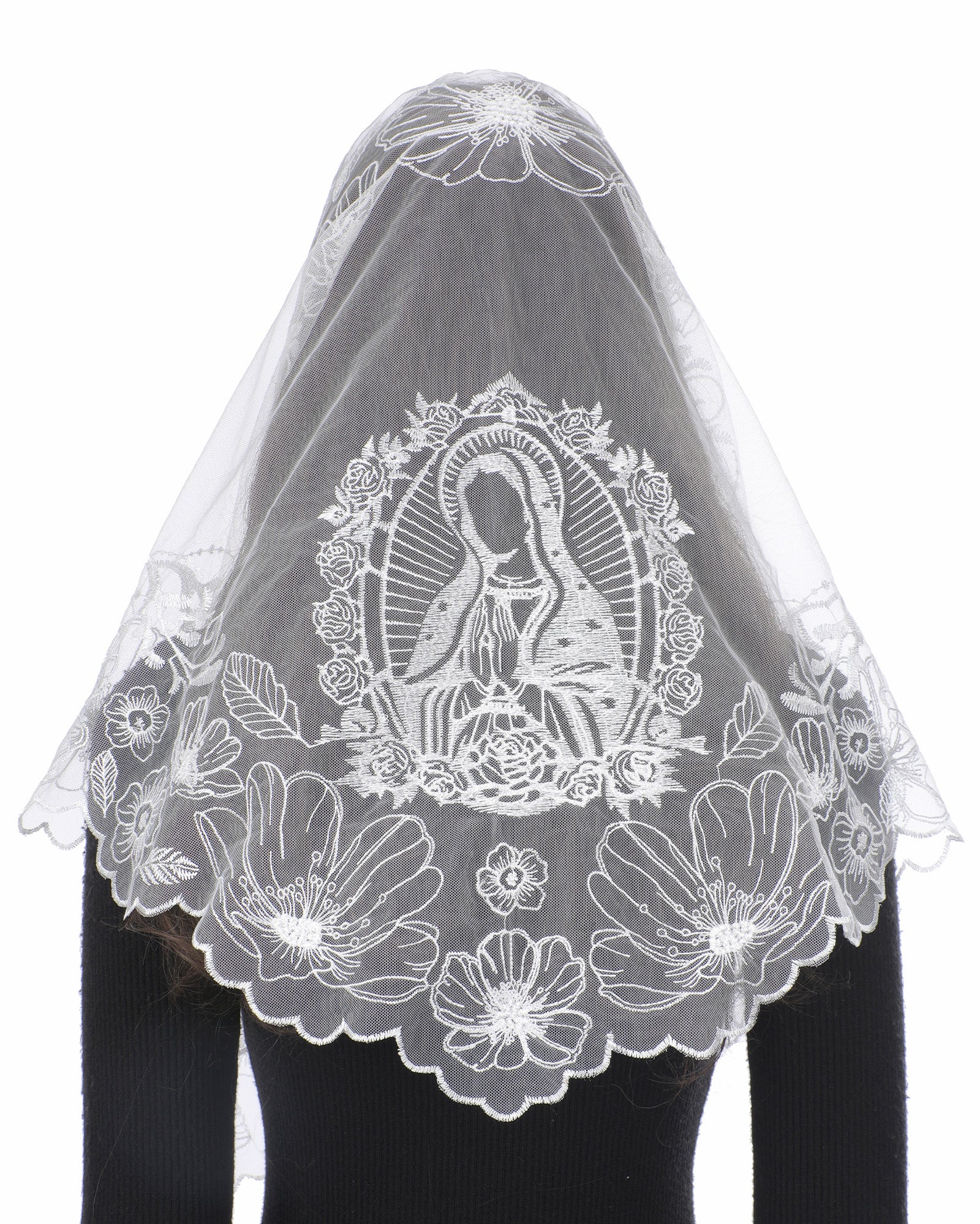 Bozidol Veils for Church Catholic, Triangle Virgin Mary Lace Mantilla